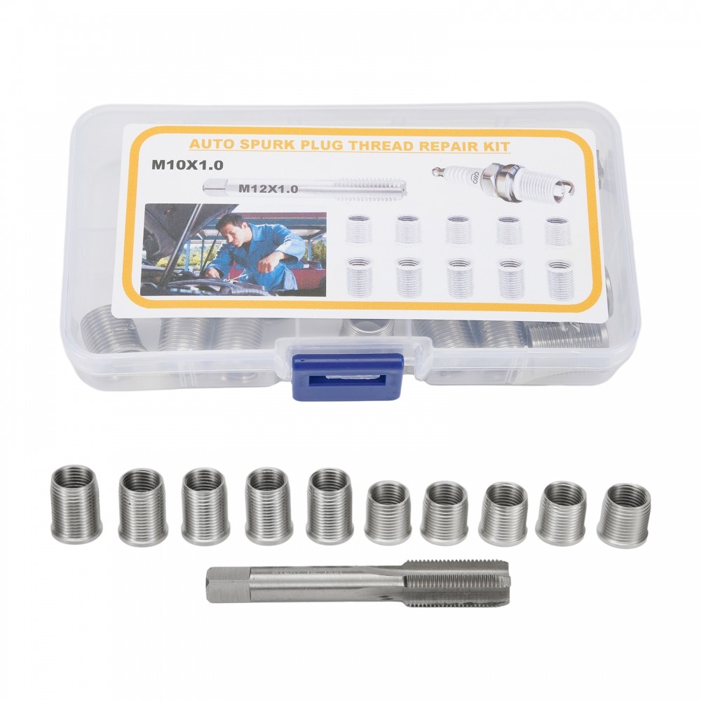 10PCS Thread Hole Repair Tools Metal M10X1.0 Nut & M12X1.0 HSS ...