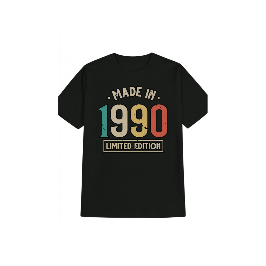 Men'S Vintage 1990 Graphic T-Shirt - Black Retro 90s Limited Edition ...