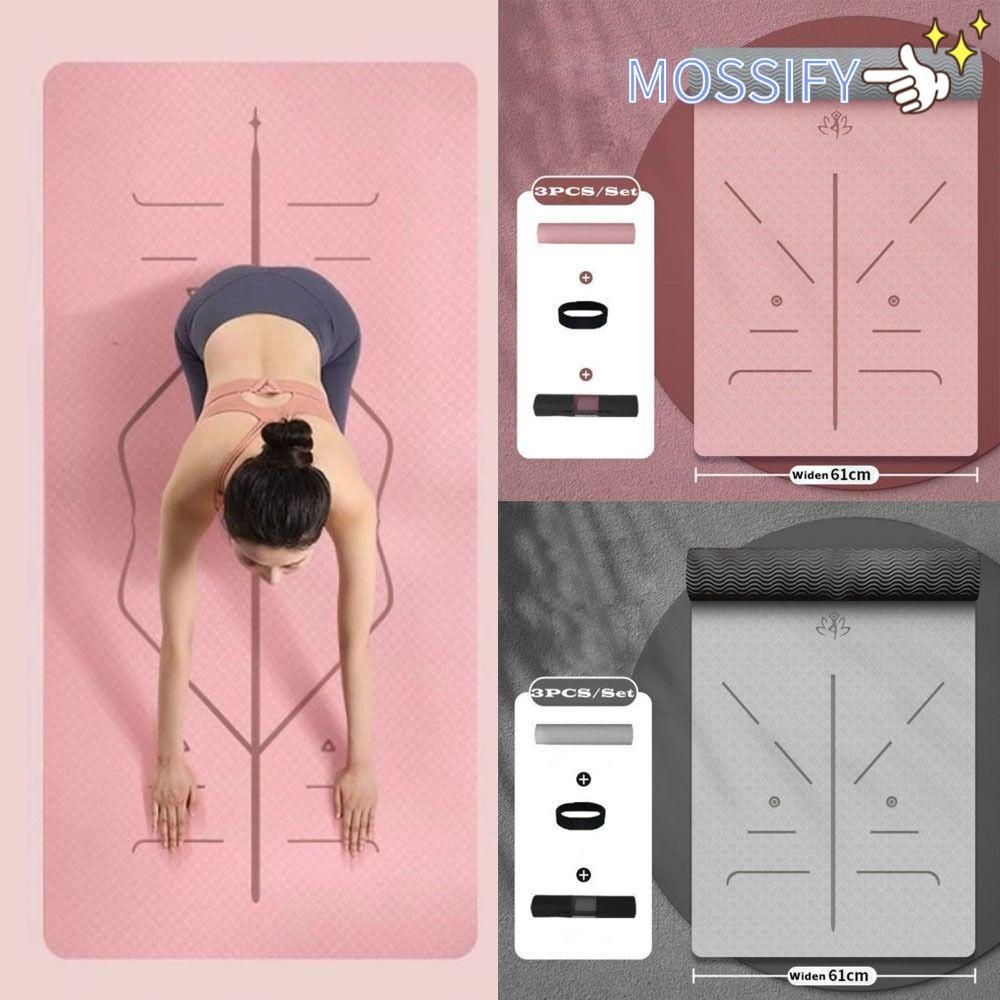 MOSSIFY Yoga Mat, 8mm Non Slip Pilates Mat, Easy to Clean Double Sided ...