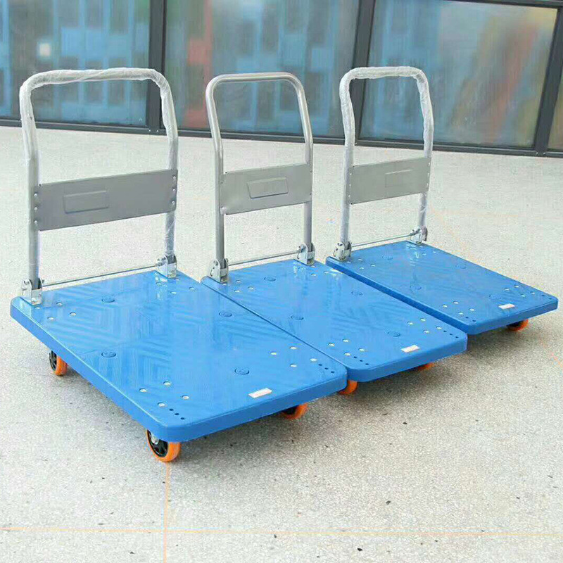 Folding Small Cart Stall Push Cart Flatbed Cart Delivery Cart Household ...