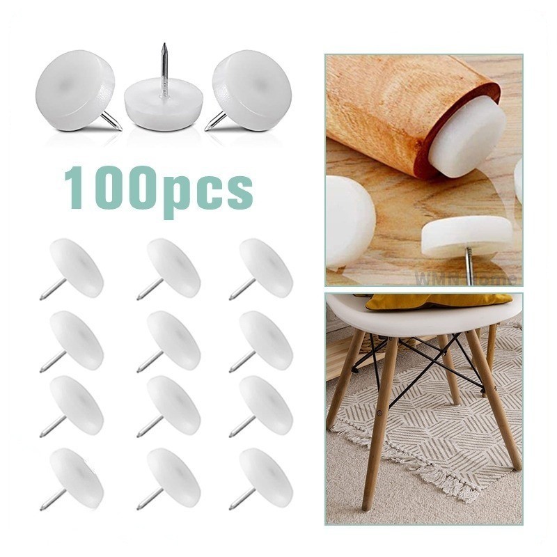 100/200Pcs Furniture Feet Glide Nail Chair Table Leg Protector Pads ...