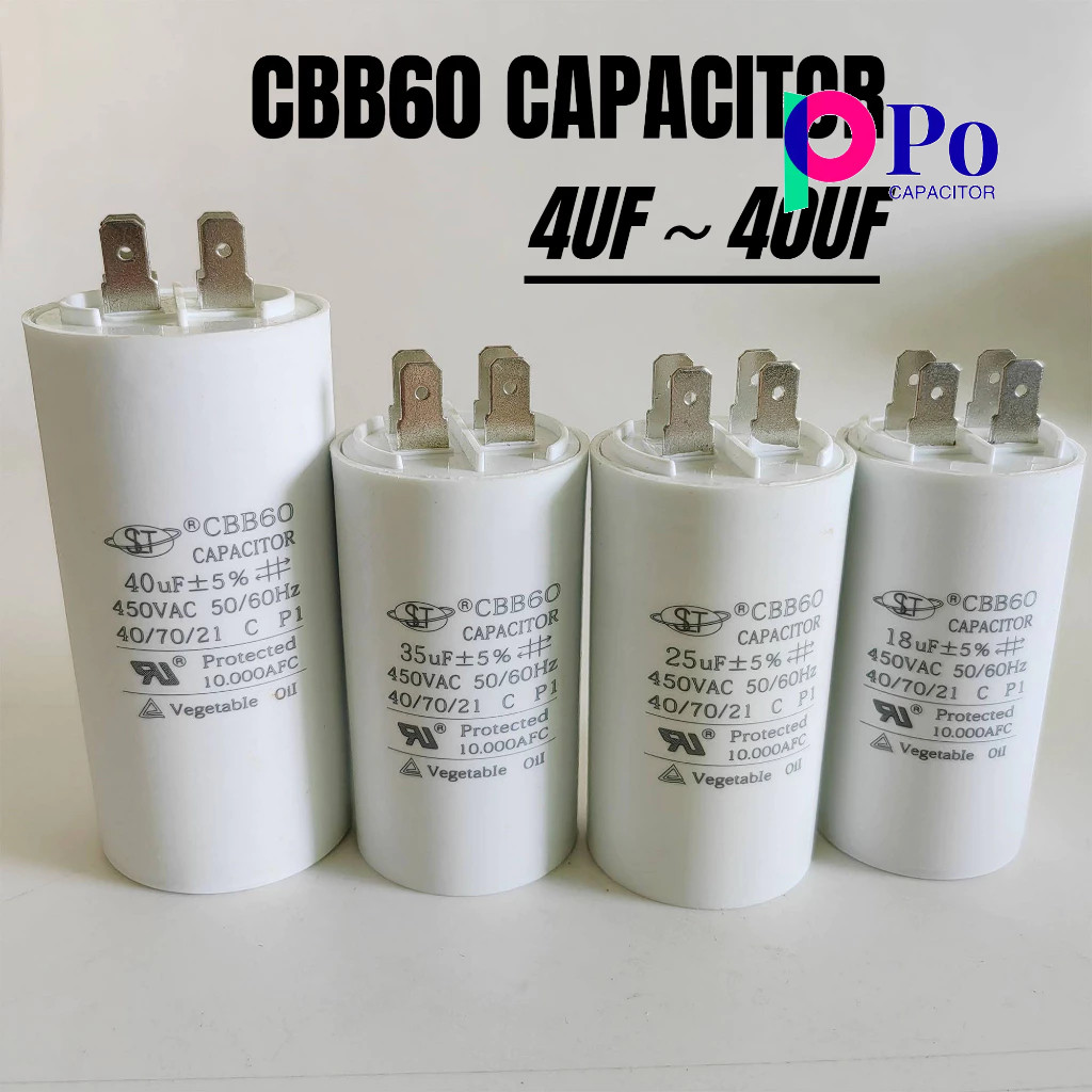 COD-CBB60 4UF~40UF 450VAC AC Motor Running Capacitor Water Pump Coffee ...