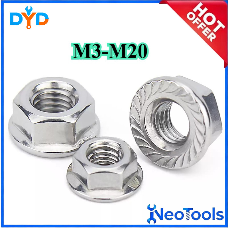 316/304 stainless steel flange metal lock nut,, metal anti-loose and ...