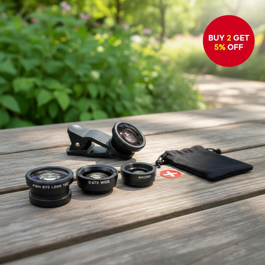 3in1 Fisheye Wide Angle Micro Camera Lens Kit for iPhone Xiaomi Redmi ...