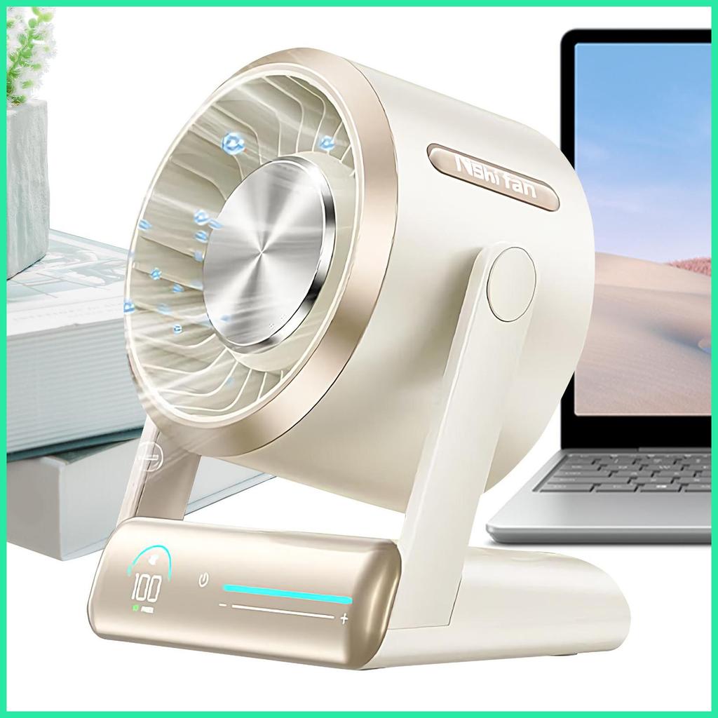 Desktop Fan Electric Small Desk Fan Bedside 100 Speeds Quiet Air ...