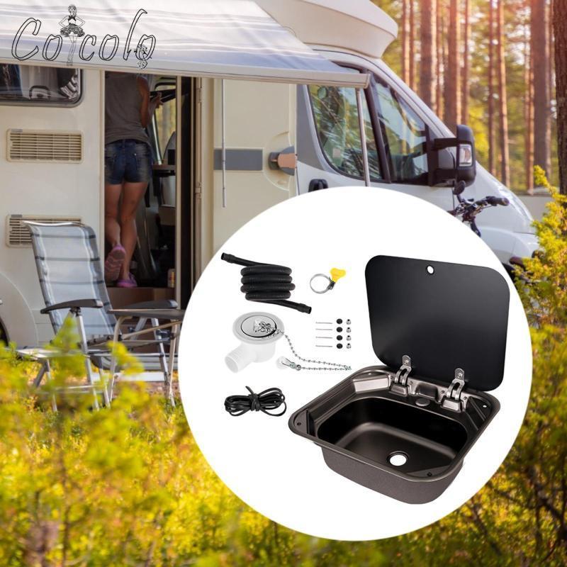 [sparkfire1] RV Sink with Lid Single Bowl RV or Boat Hand Wash Basin ...