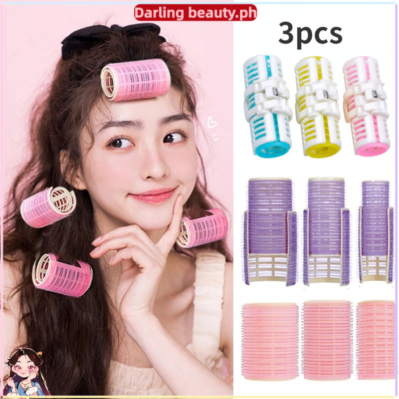 3Pcs Fixable Air Bangs Clip Curling Tube Magic Hair Curling Figure ...