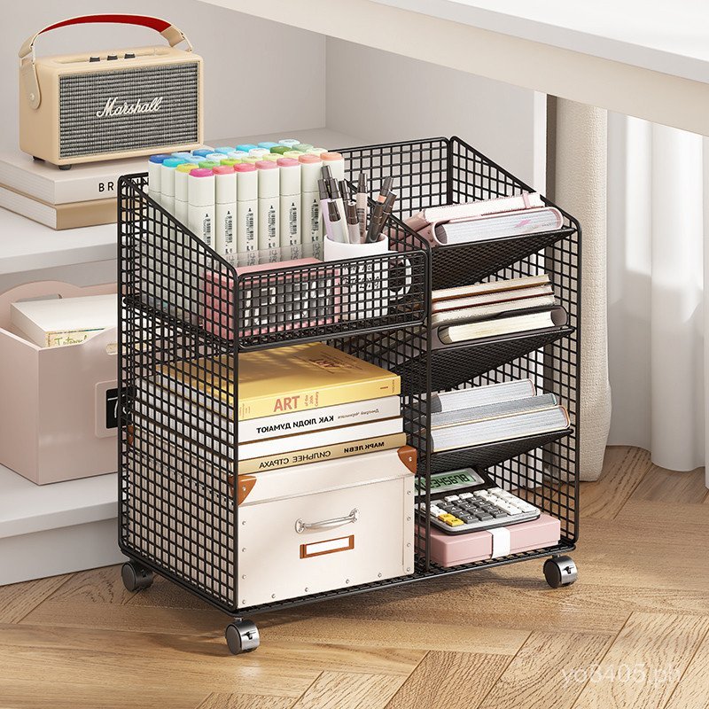 Jianzhi Small Trolley Desk Bottom Desk Floor Standing Bookshelf with ...