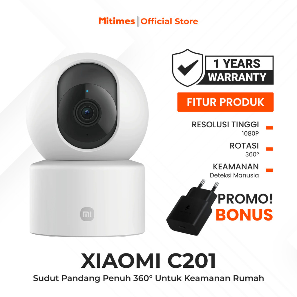 Xiaomi Smart Camera C201 Indoor CCTV 1080P 2MP AI Human Detector 360 ...