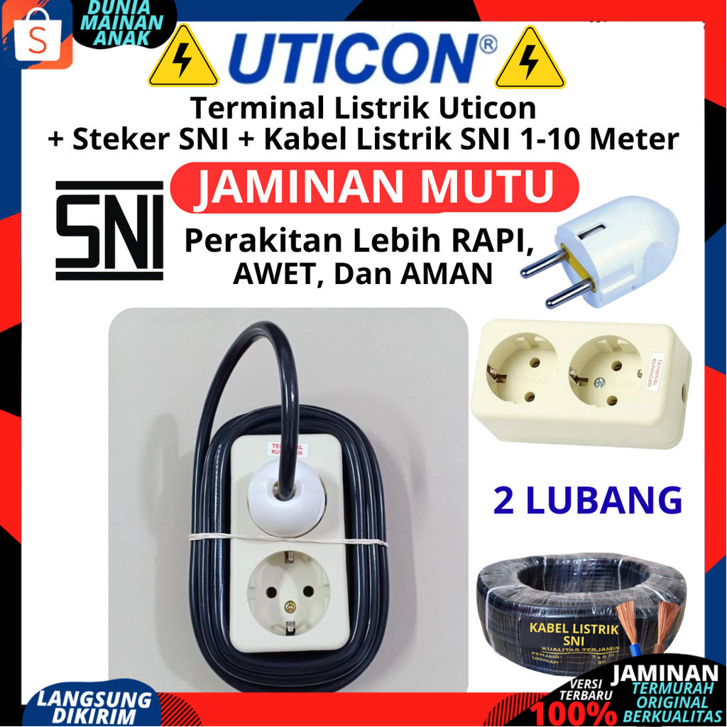 Uticon 2-Hole Electrical Terminal Socket Plus Ready-to-Use Grounding ...