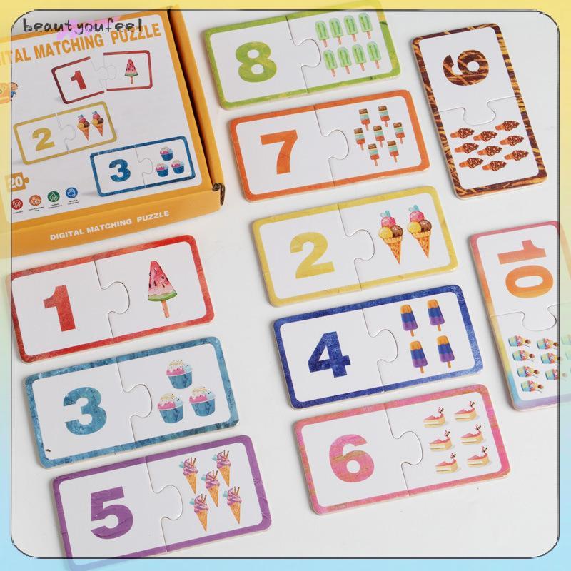Beautyoufeel Wooden Number Matching Puzzle Toys Montessori Early ...