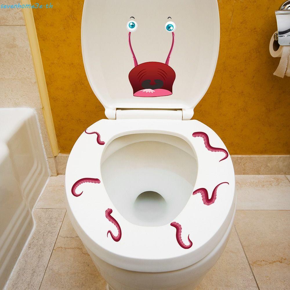 SEVENHOME3E Toilet Decoration Sticker, PVC Material Waterproof Funny ...