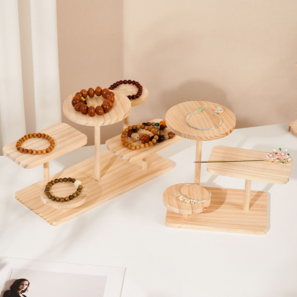 Wooden Cake Stand Multi-Layer Desk Deco Shelf Cosmetic Organizer ...