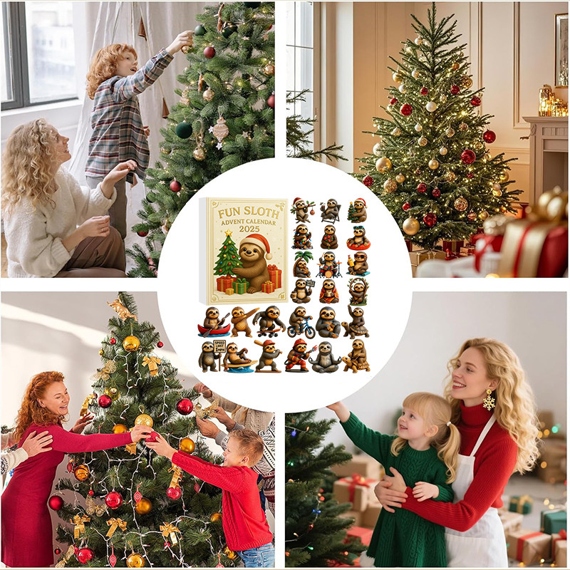 [pop] Fun Sloth Advent Calendar 2025, 24 Day Christmas Countdown ...