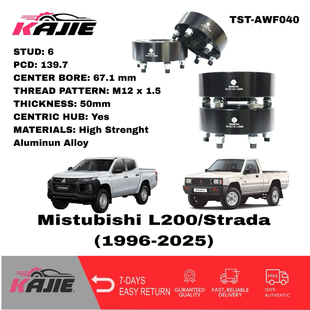 TST-AWF040 50mm Wheel Spacer for Mitsubishi L200/Strada 1996-2025 6x139 ...
