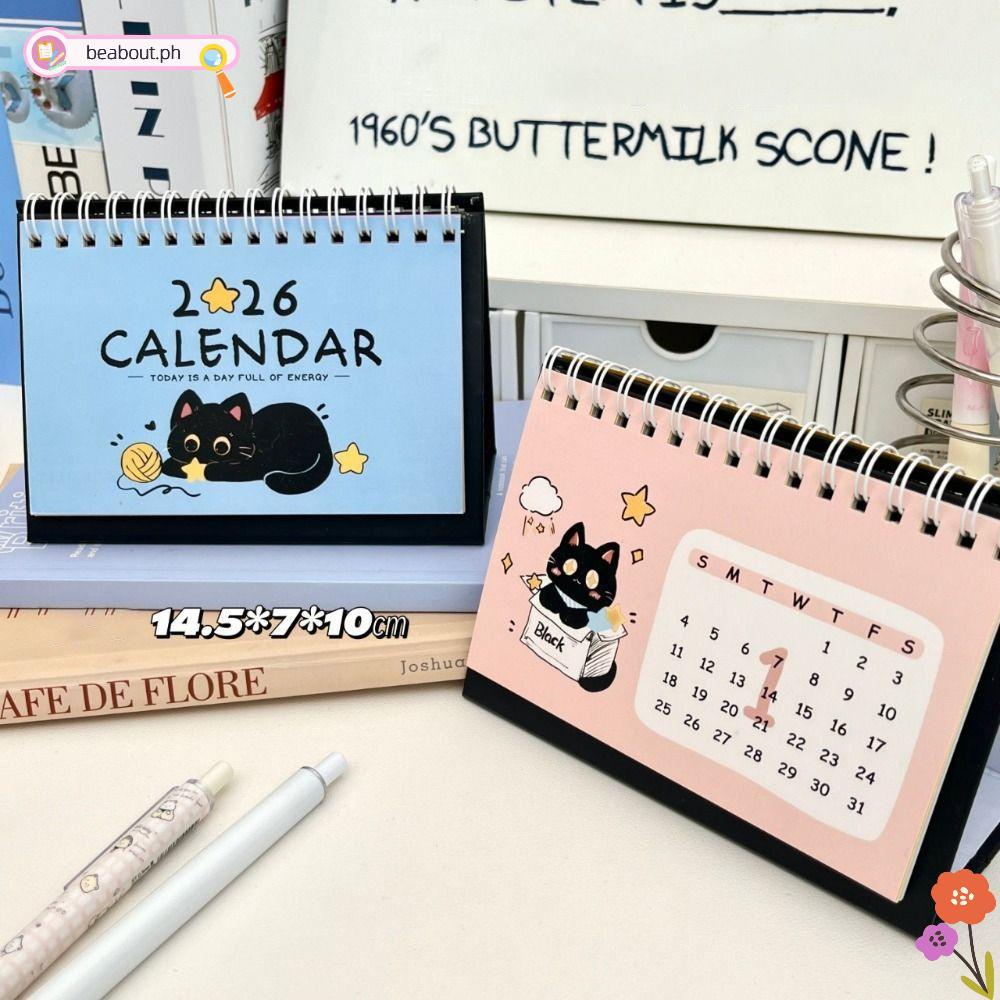 BEABOUT 2026 Desk Calendar, Coil Portable Mini Calendar, Simple Cute ...