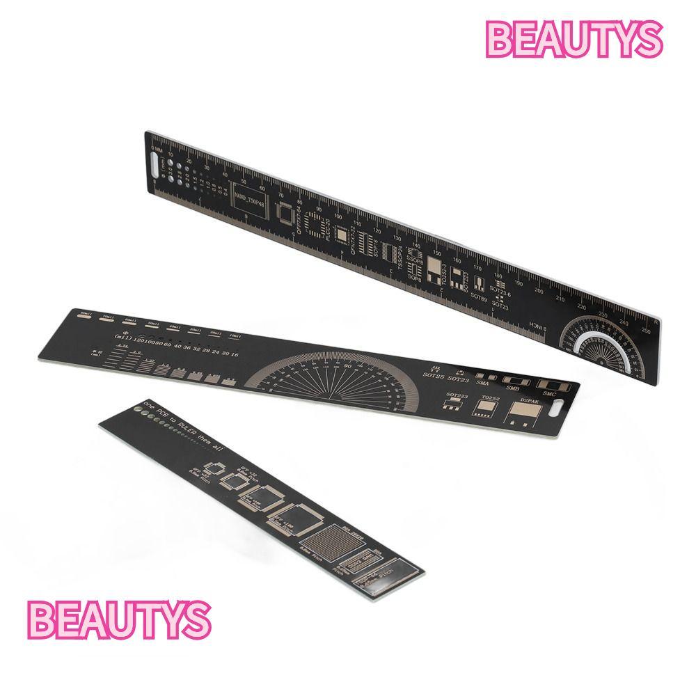 BTYSHOPEE 3 PCS Multifunctional PCB Ruler, SMD Component Package Guide ...