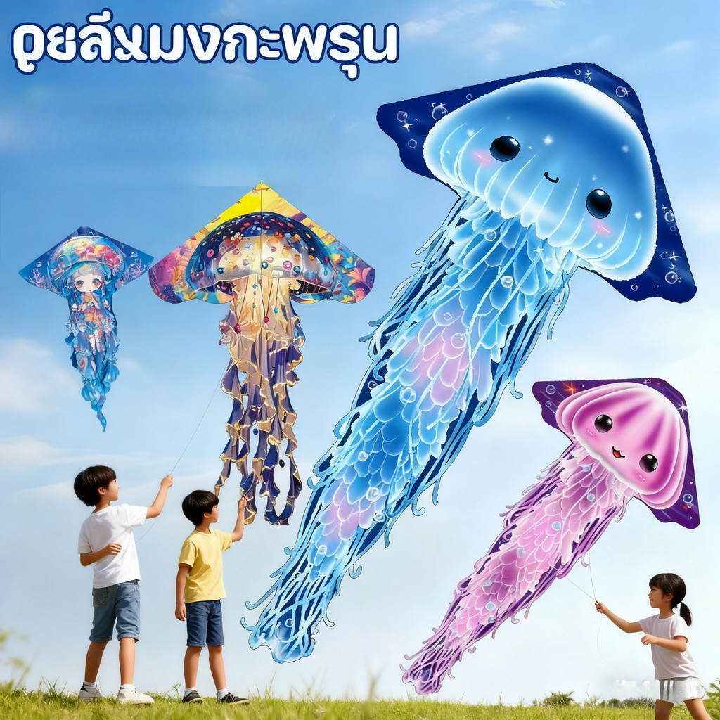 Jellyfish Kite Plastic Including 50 Meter Lines Outdoor Toys For ...