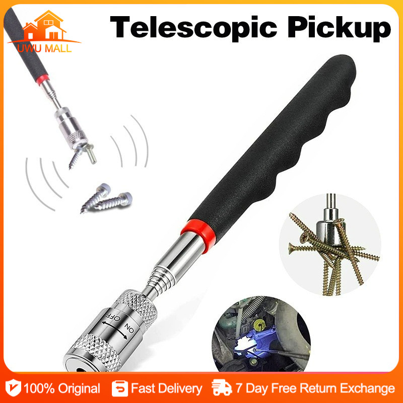 8 LBS With LED Lights Telescopic Magnetic Pick Up Stick Tool Portable ...