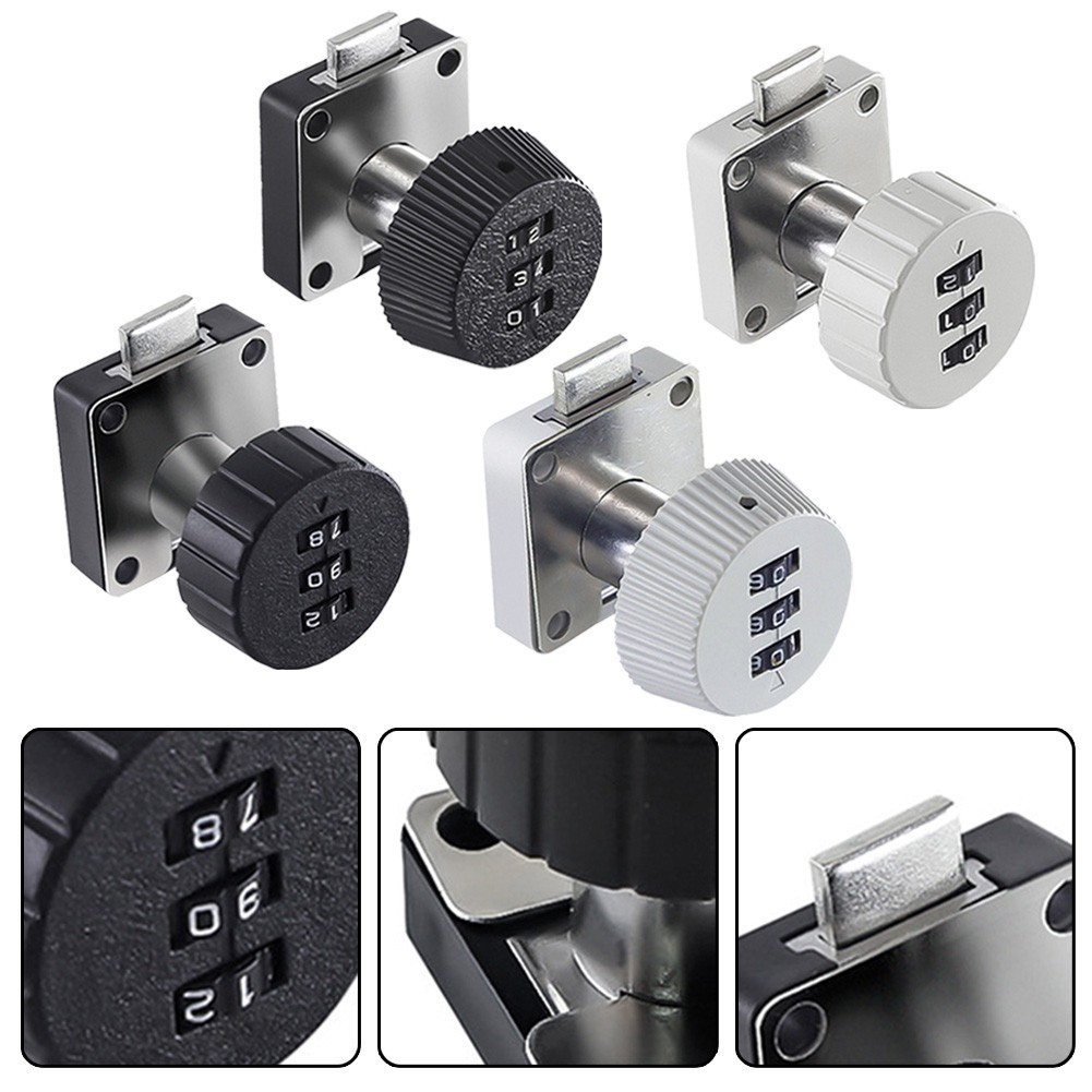 COD-1PC 3 Digits Combination Drawer Password Lock Hasp And Staple 3 ...