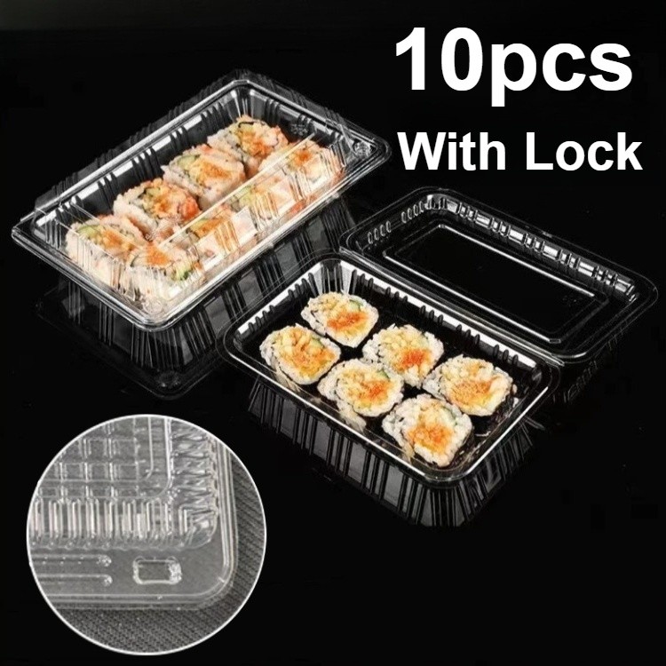 10pcs Clamshell Plastic Food Container Box Disposable Graham Ball ...