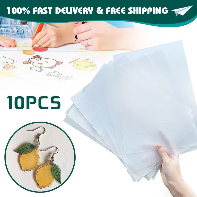 10 Sheets Heat Shrink Papers A4 Half Transparent Shrink Film Keychain ...