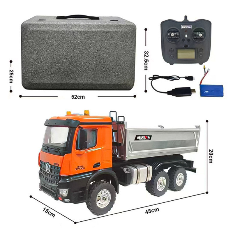 Huina 598 remote-controlled dump truck, full-scale 1:14, fourteen ...