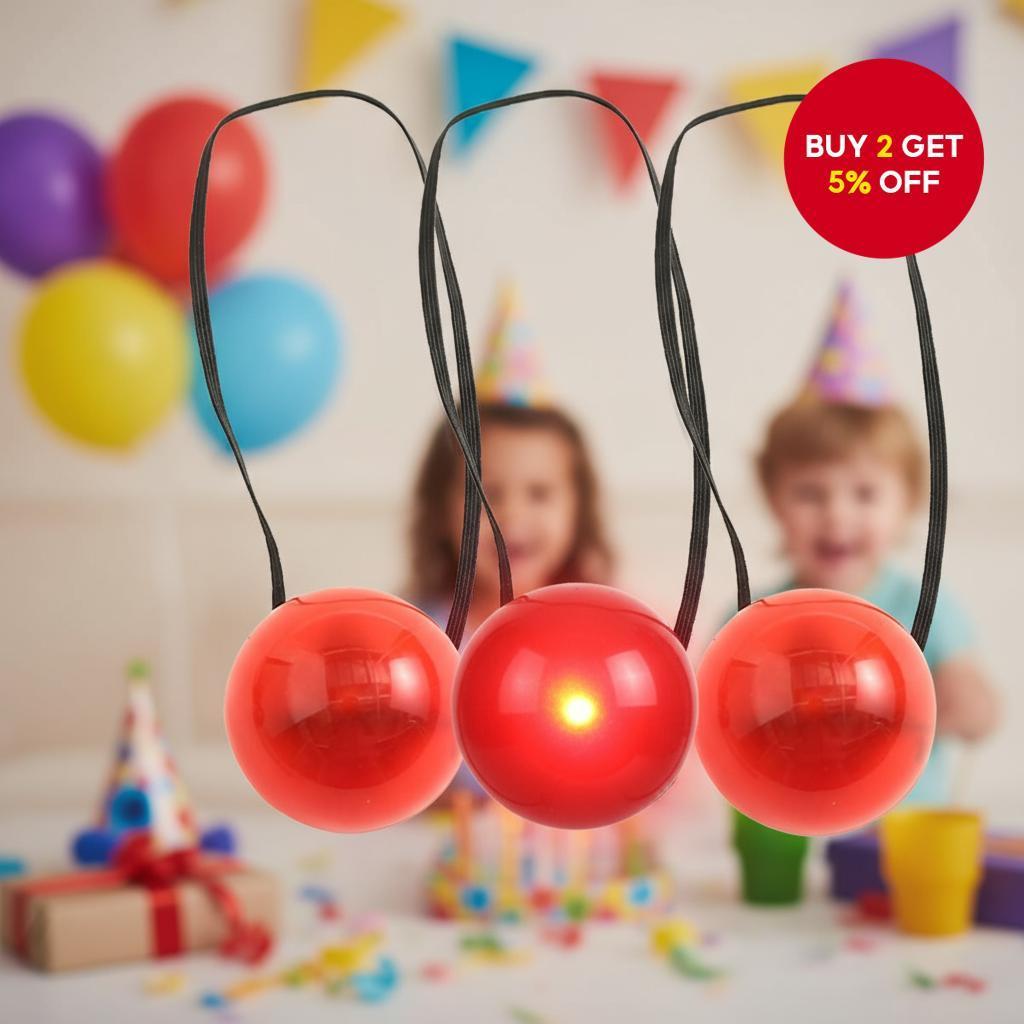 Halloween Glowing Clown Nose Elastic Cord Flashing Circus Show Prop ...