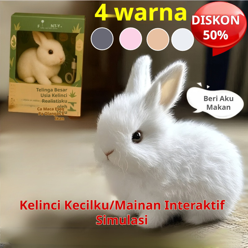 【Voice Control/Realistic Reactions】Bunny AI Interactive Toy Smart Plush ...