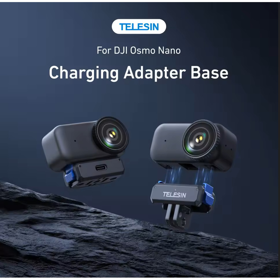 TELESIN Charging Adapter Mount For DJI OSMO Nano Foldable Two Claw Base ...