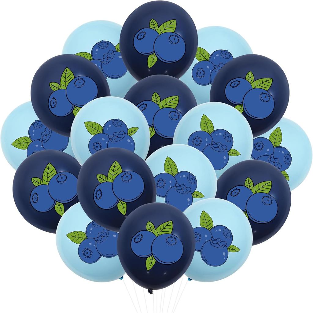 Jollyboom Blueberry Party Decorations, 36pcs Blueberry Print Latex ...