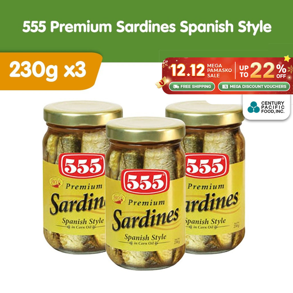 555 Premium Sardines Spanish Style 230g (Pack of 3) | Shopee Philippines