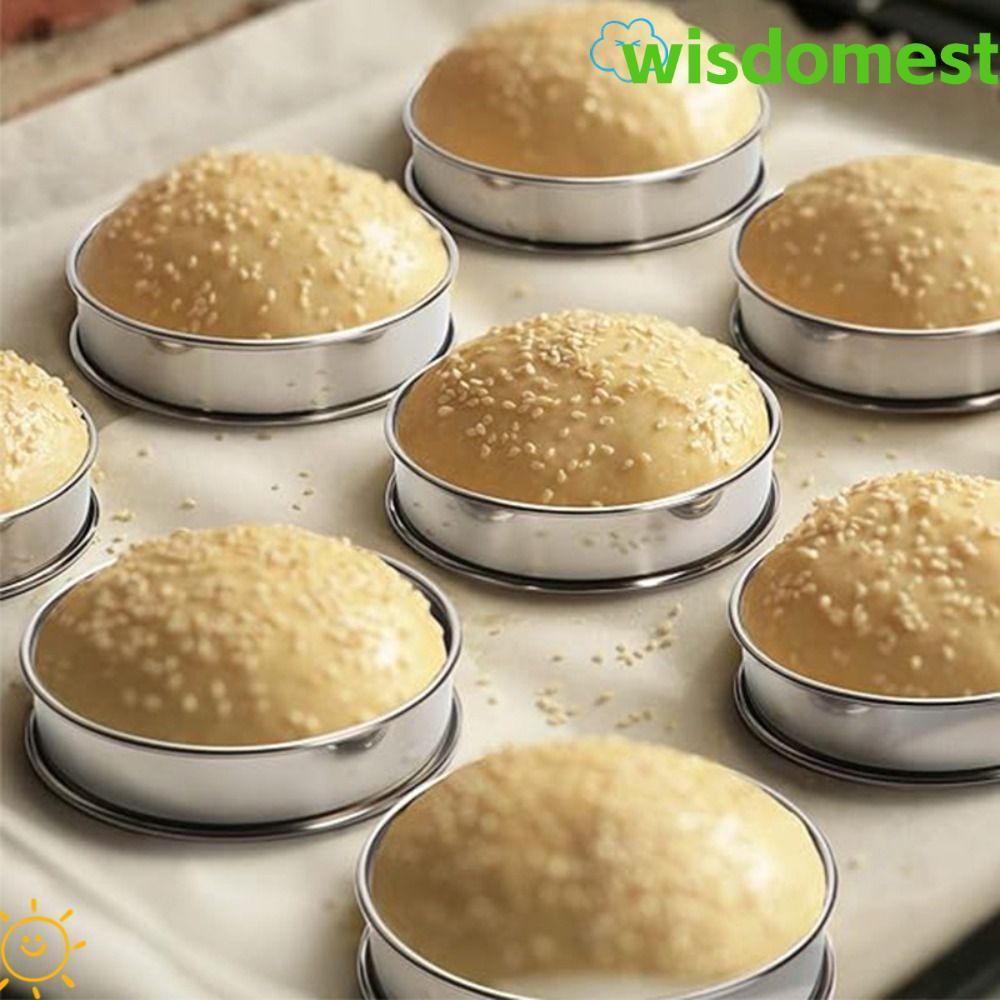 WISDOMEST Baking Circle, Cooking Rings Stainless Steel Muffin Ring ...