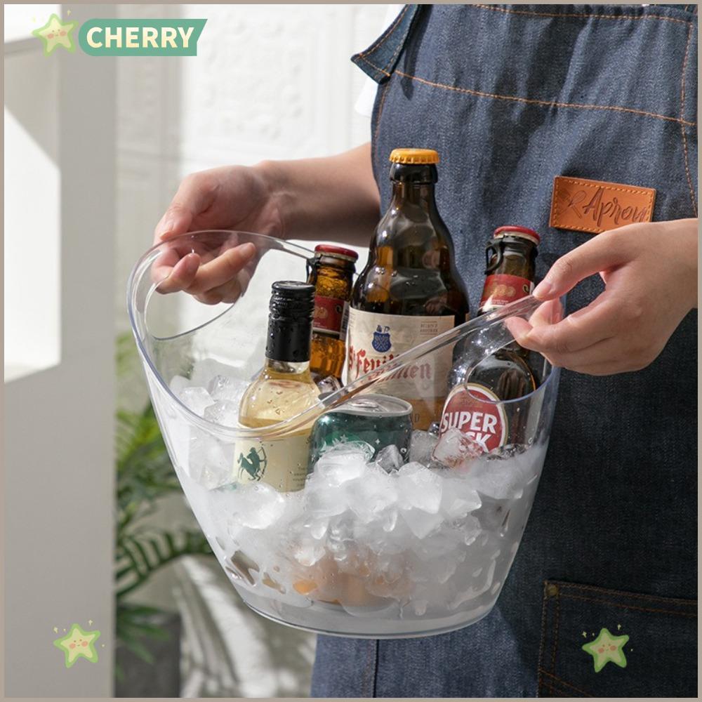 CHERRY Ice Cube Bucket, Transparent Drinks and Party Wine Bucket, Anti ...