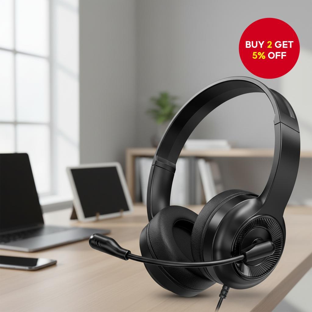 SPRISE H6308 3.5mm Wired Stereo Earphones with Adjustable Headband ...
