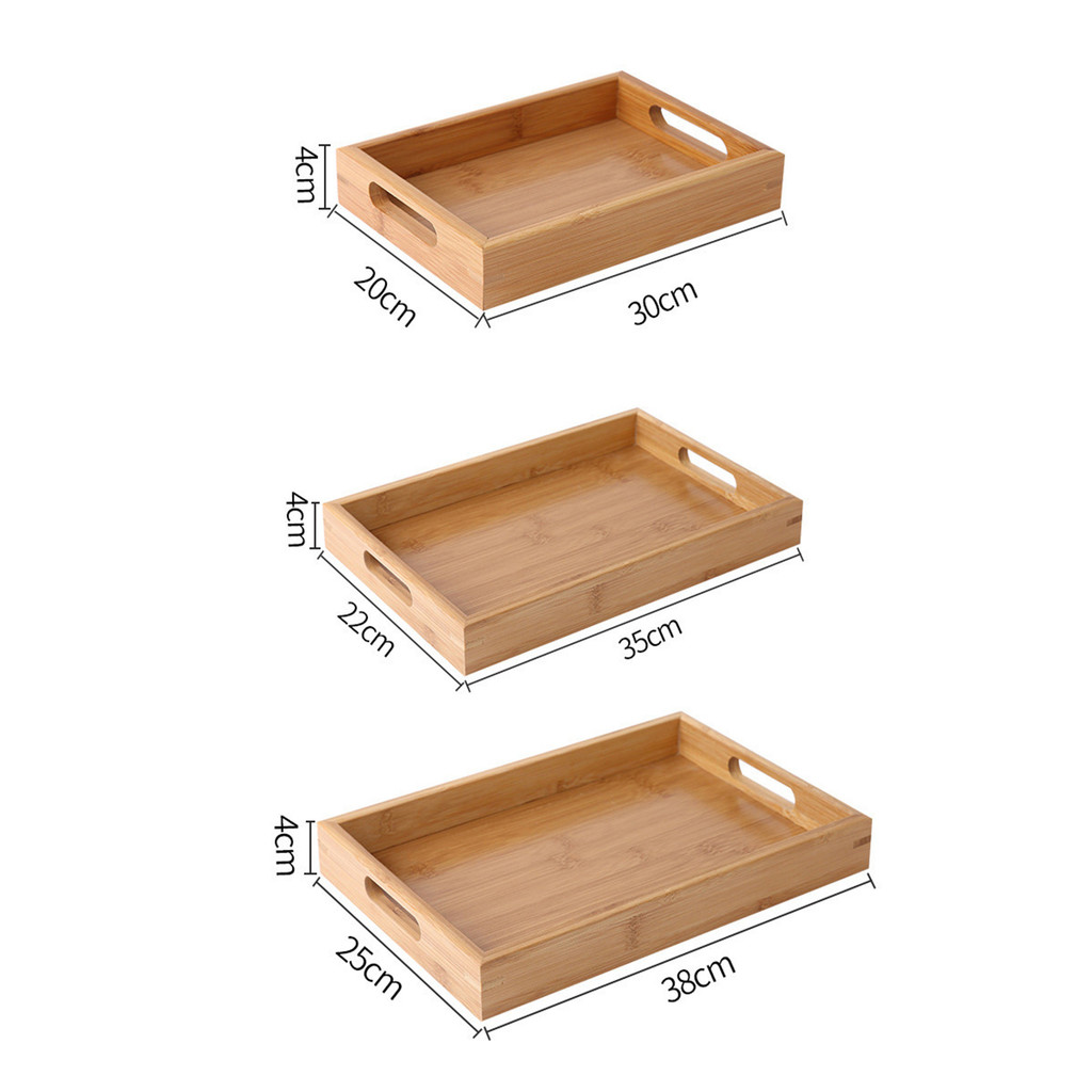 (Viva)Japanese-Style Wooden Bamboo Serving Tray Tea Breakfast Saucer ...