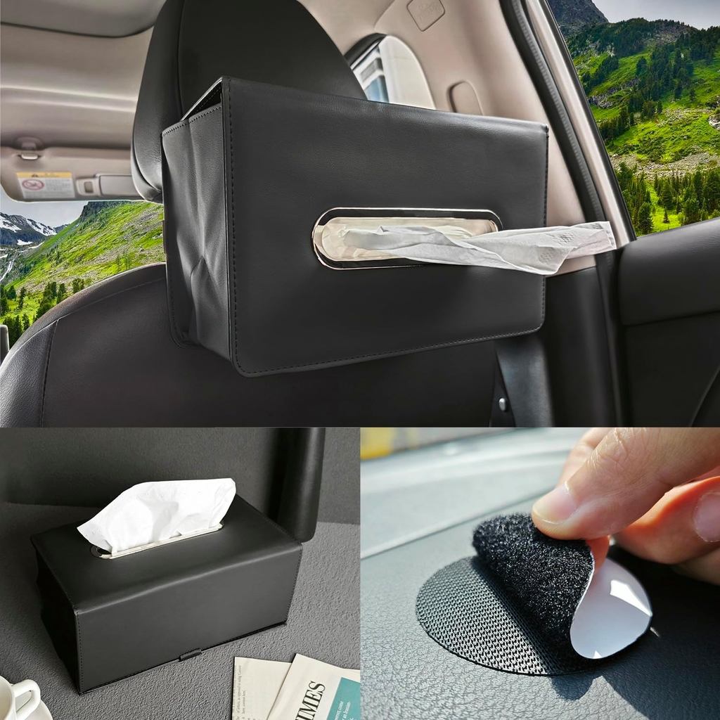 PU Leather Rectangle Tissue Box Cover for Car & Home Use,Car Tissue Box ...