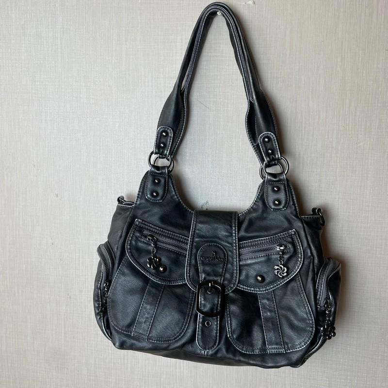 Angel Kiss Retro Vintage Crossbody Bag Large Capacity Multi Pocket Soft ...