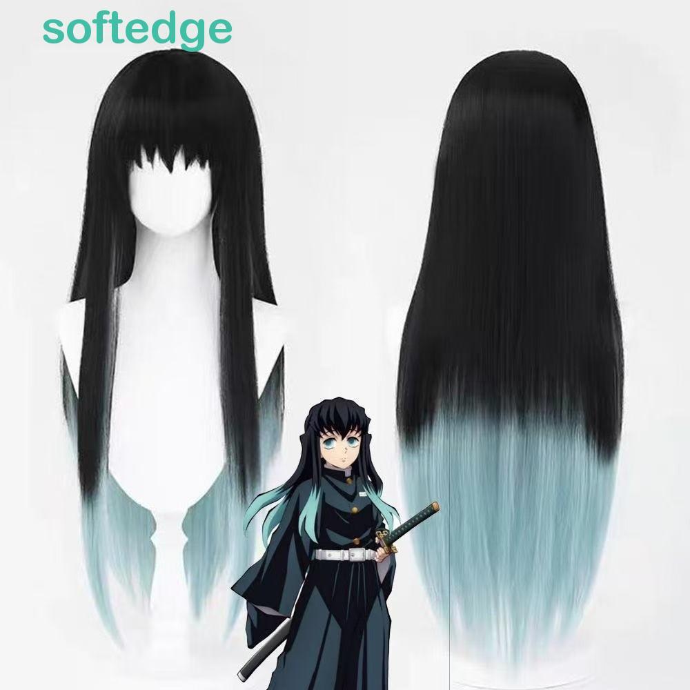 SOFTEDGE Tokitou Muichirou Cosplay Wig, Anime Heat Resistant Muichiro ...
