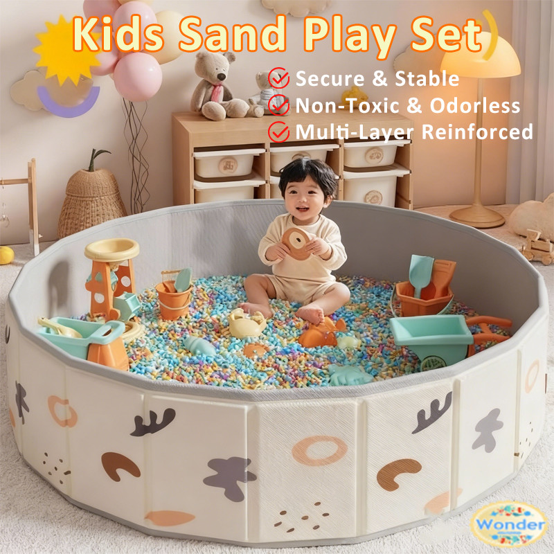 Kids Sand Play Set Indoor Baby Playpen with Large-Grain Sand Tools ...