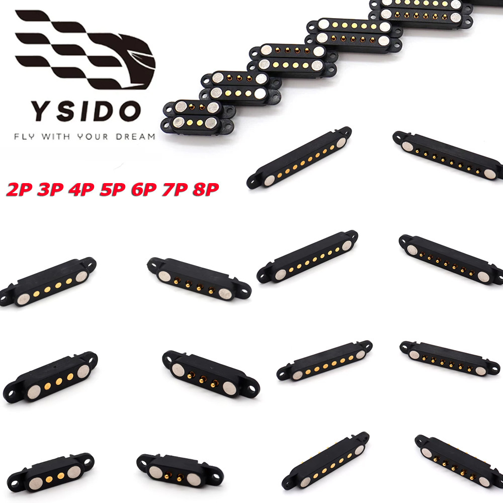 1Pair Waterproof DC Magnetic Pogo Pin Connector 2 3 4 5 6 7 8 Pins ...