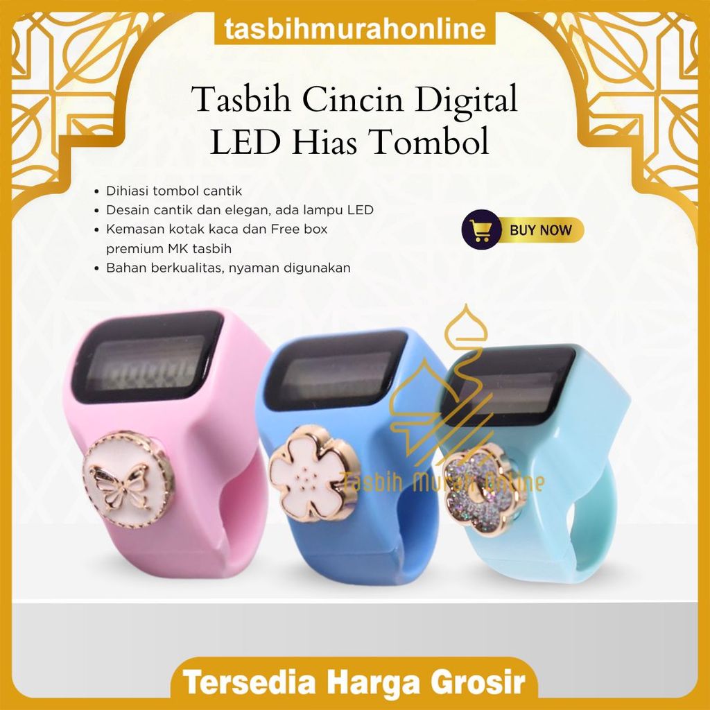 TOMBOL LED Digital Prayer Beads ALARM Transparent & LED Color ...