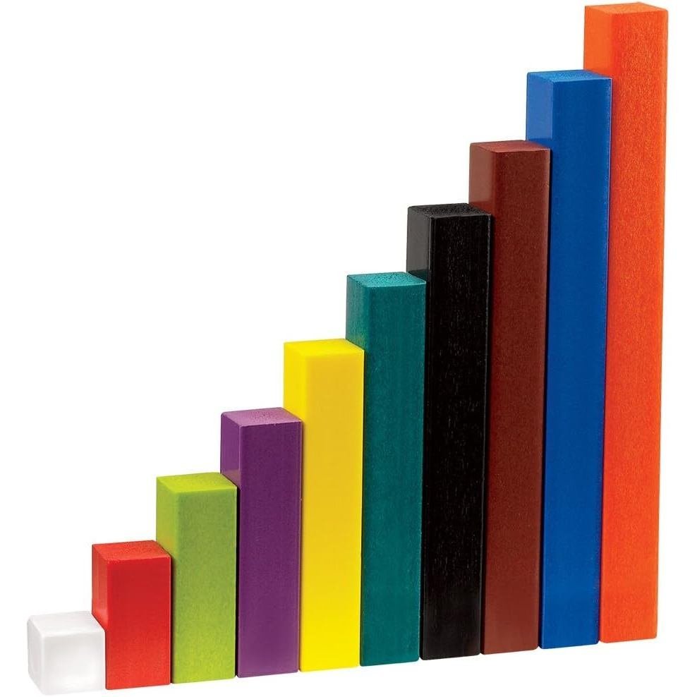 hand2mind Wood Cuisenaire Rods Individual Set, Fraction Bars ...