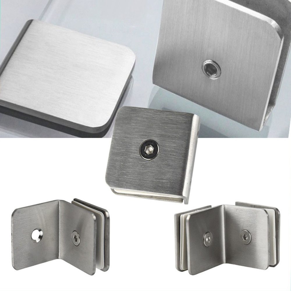 Heavy duty Stainless Glass Clip 0° / 90° Single Double Side for Shower ...