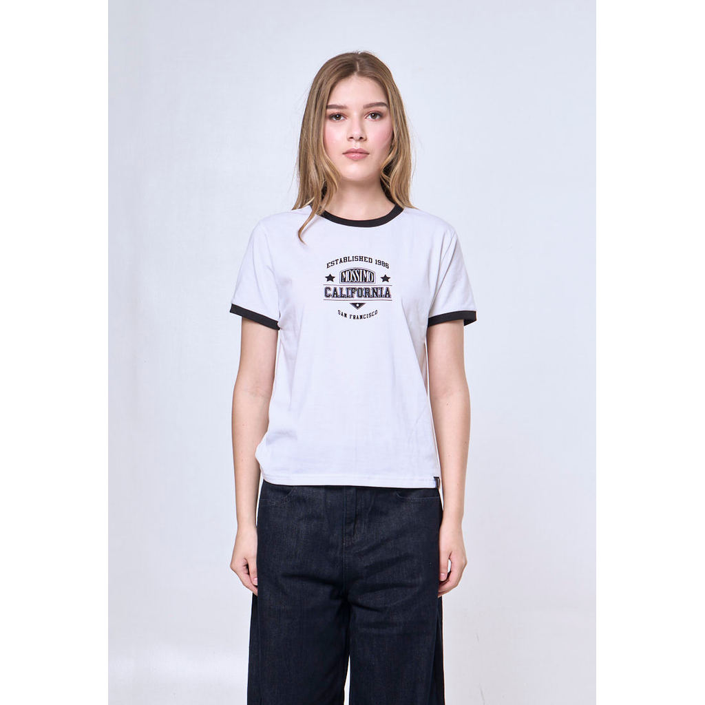 Mossimo Donna White Classic Ringer Fit Tee | Shopee Philippines
