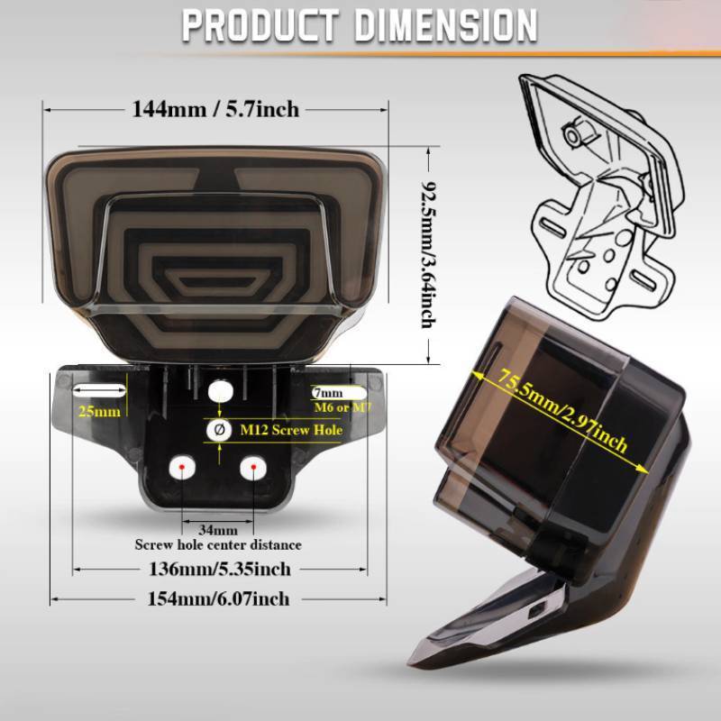 Motorcycle Tail Light LED Eagle Eye (RGB) Brake Light Running Light for ...