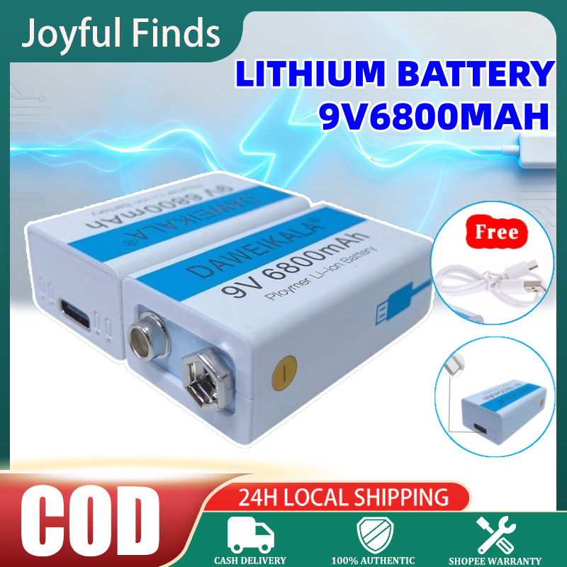 【COD】9V battery 6800mAh li-ion Rechargeable battery Micro USB Battery ...