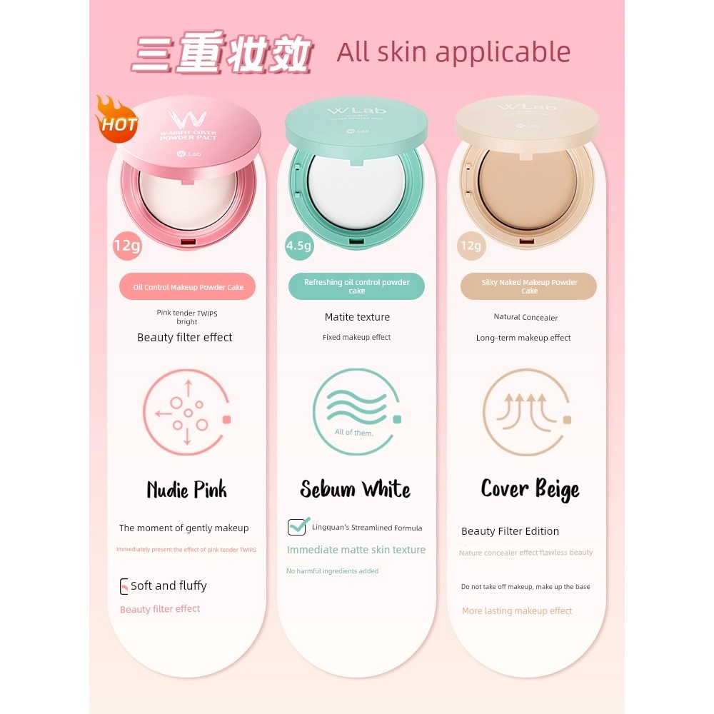 loose powder powder Wlab Mixed Dry Oily Skin Waterproof Concealer ...