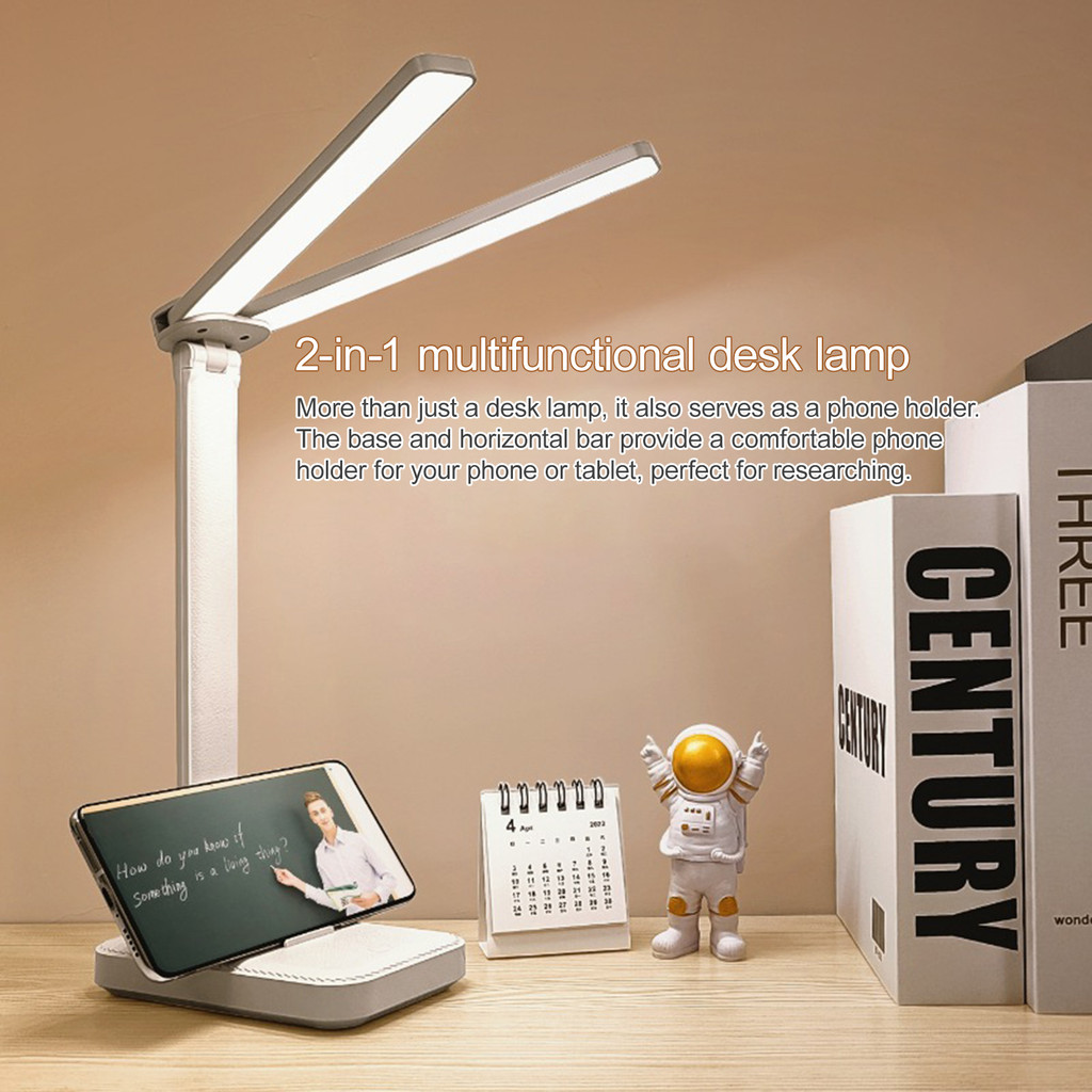 Double-Head Adjustable Double-Head LED Desk Lamp, Dimmable Desk Lamp ...