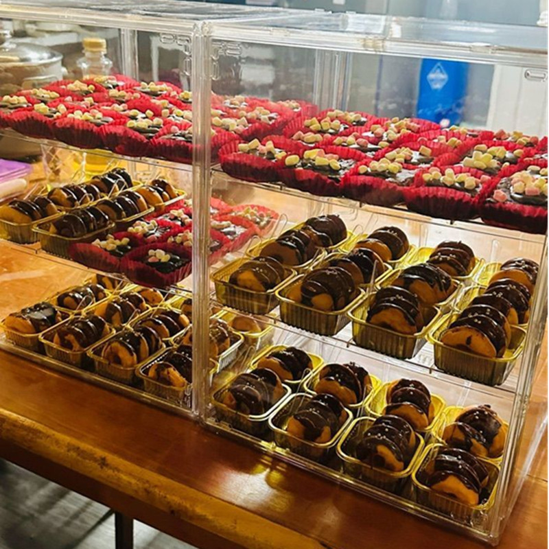 2/3 Layers Acrylic Food Display Case Magnetic Dustproof Dessert Cake ...